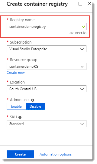 Create Azure Container Registry | devexpresso.github.io